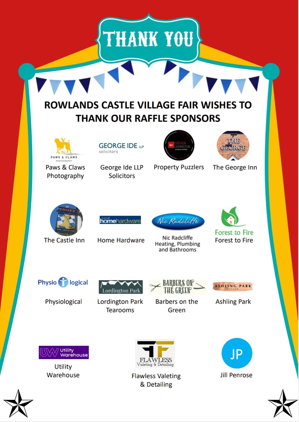 2024 Raffle sponsors and prizes - Rowlands Castle Village Fair